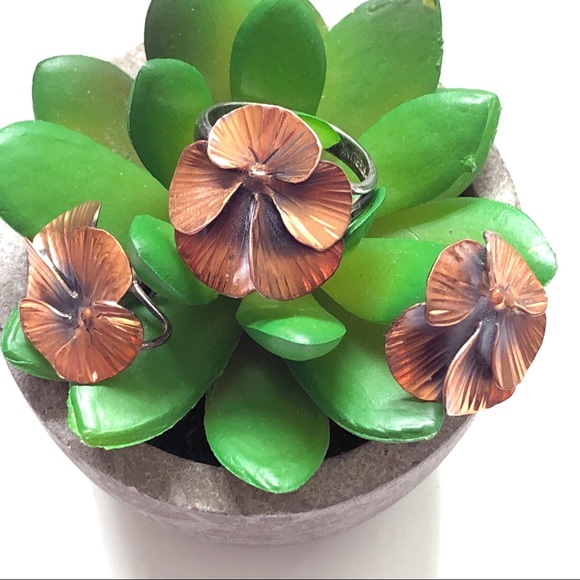 Jewelry | Vintage Stuart Nye Dogwood Flower Sterling Silver Copper Ring ...